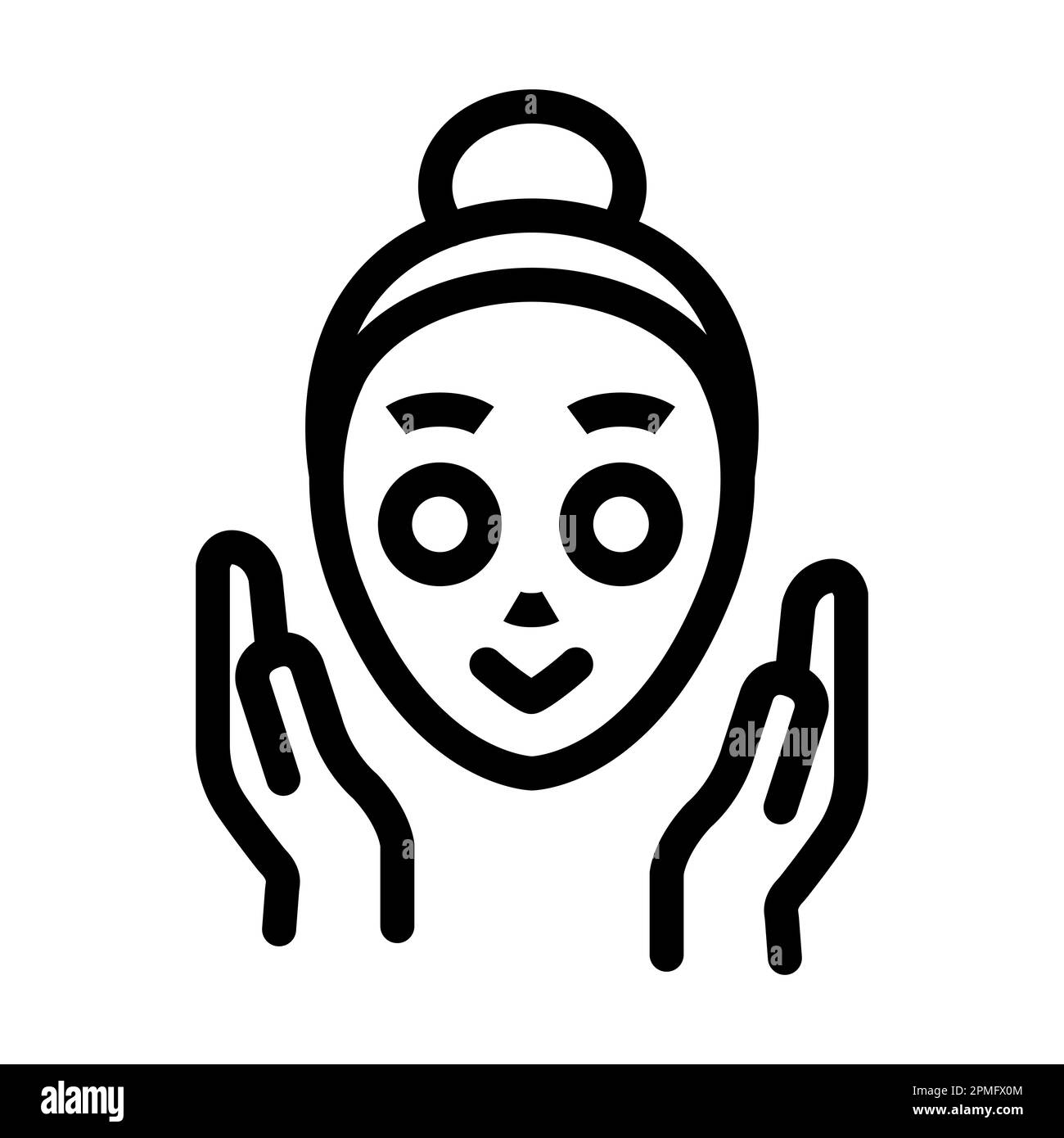 Face Treatment Vector Thick Line Icon For Personal And Commercial Use ...