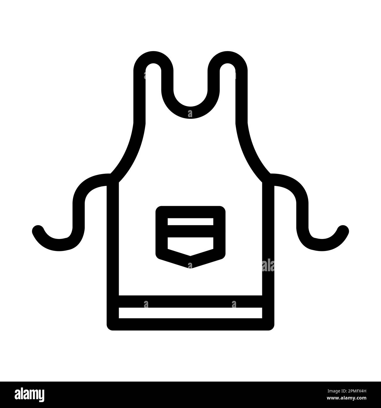 Apron Vector Thick Line Icon For Personal And Commercial Use Stock ...