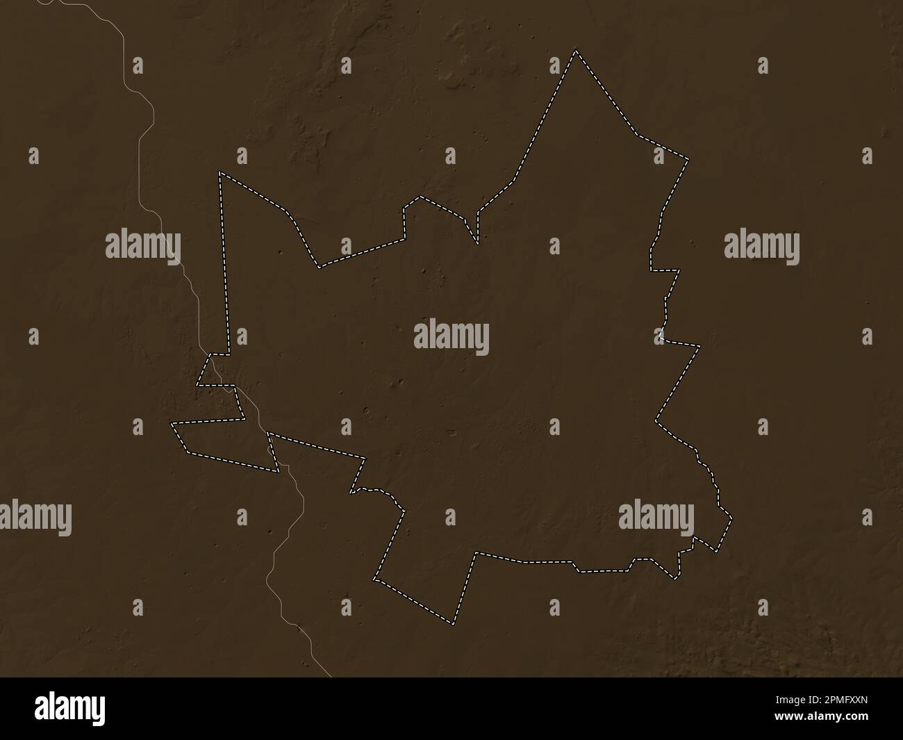 Bulawayo, city of Zimbabwe. Elevation map colored in sepia tones with ...