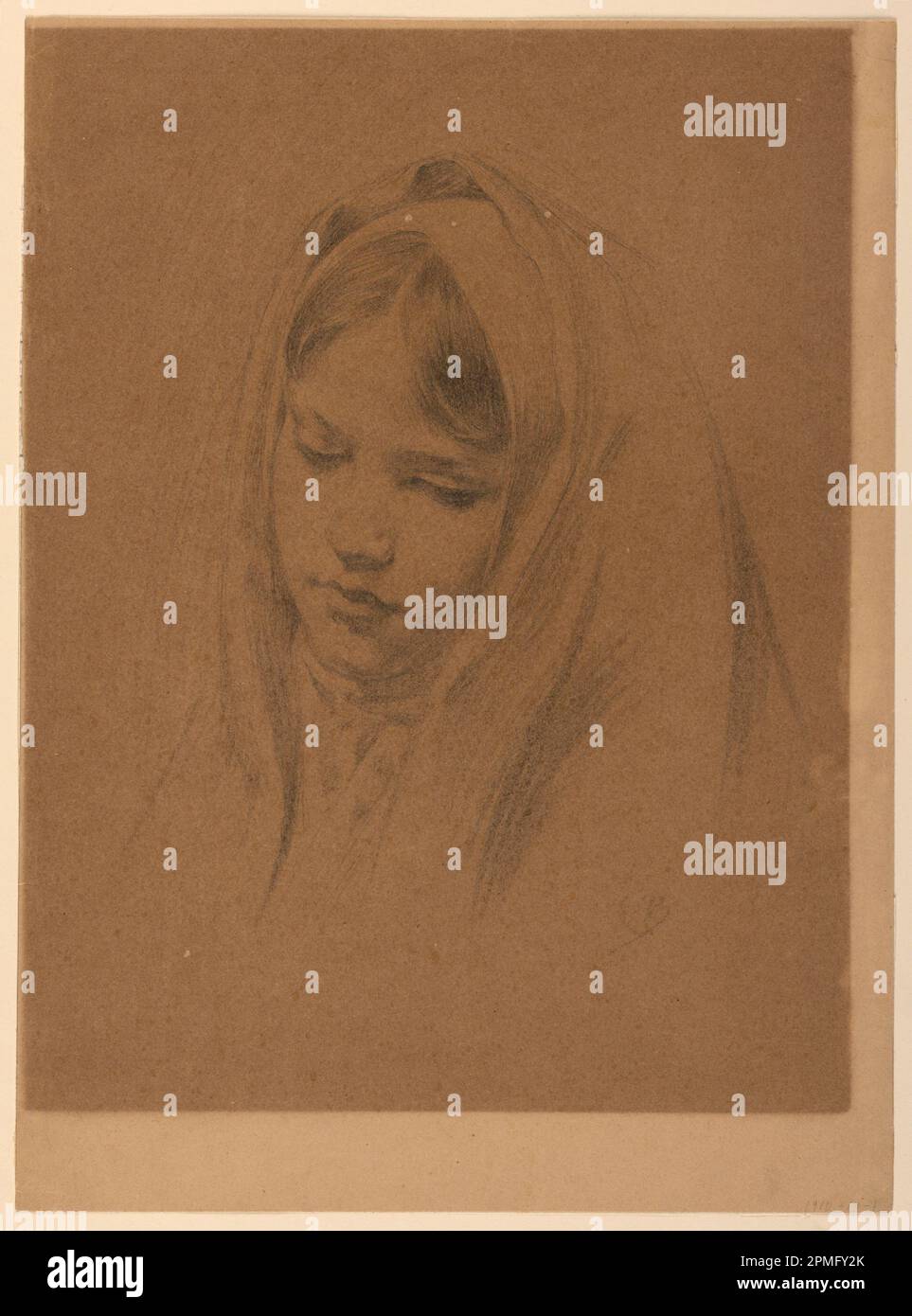 Drawing, Madonna; J. Carroll Beckwith (American, 1852–1917); USA ...