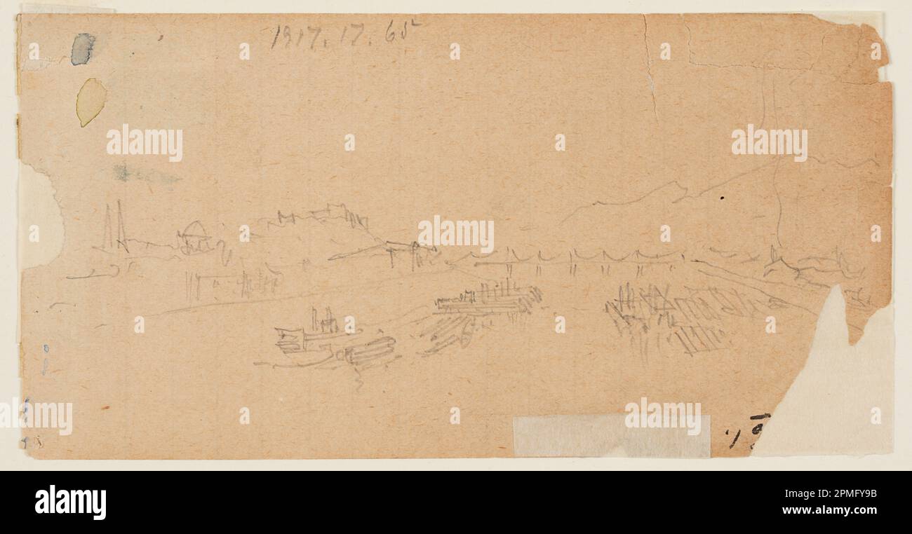 Drawing, The Tetons, Shown from the Plain; Thomas Moran (American, b ...