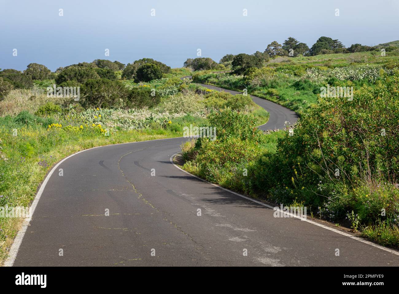 El Hierro Island. Green Volcanic Hills near Villa de Valverde at El ...