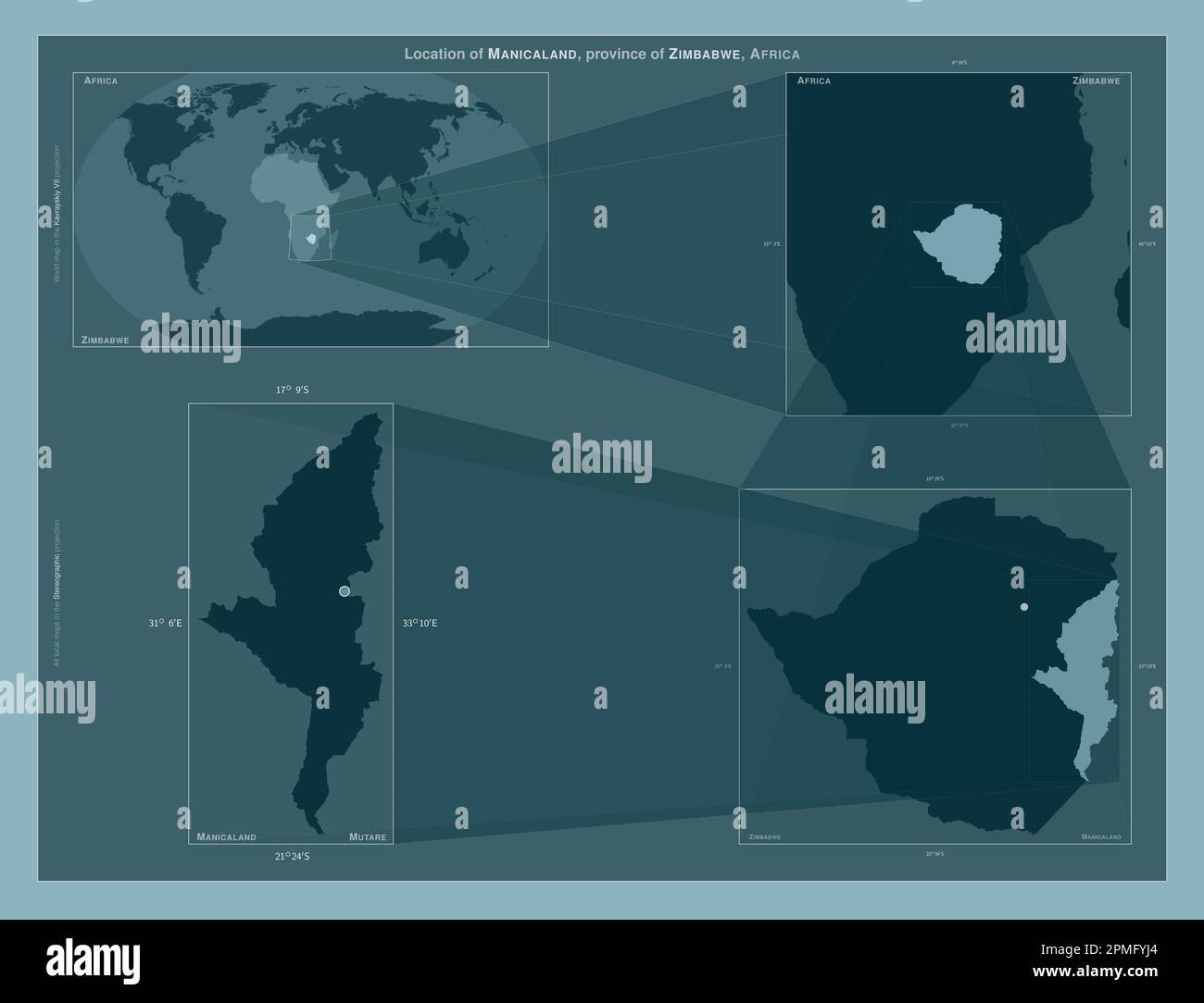 Manicaland, province of Zimbabwe. Diagram showing the location of the ...