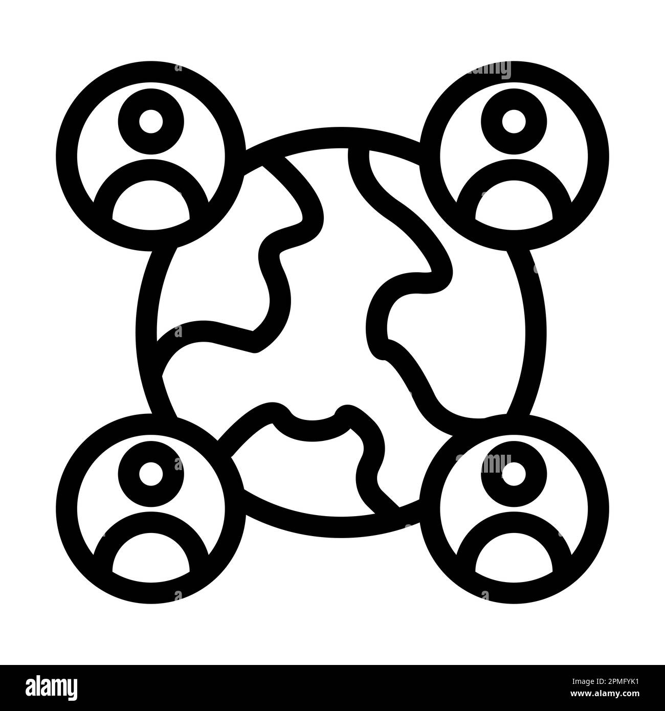 Connected Vector Thick Line Icon For Personal And Commercial Use Stock Photo - Alamy