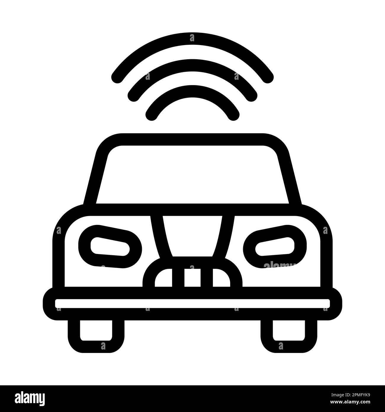 Autonomous Car Vector Thick Line Icon For Personal And Commercial Use ...
