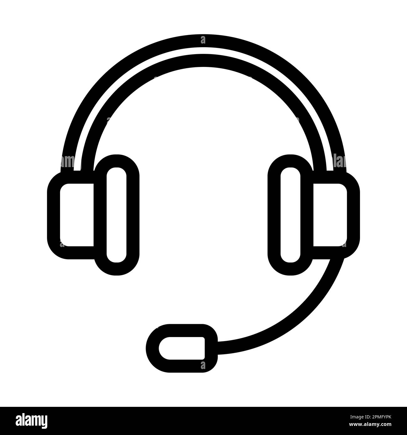 Headset Vector Thick Line Icon For Personal And Commercial Use Stock ...