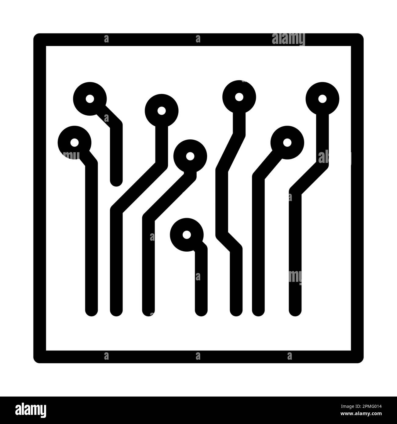 Circuit Vector Thick Line Icon For Personal And Commercial Use Stock