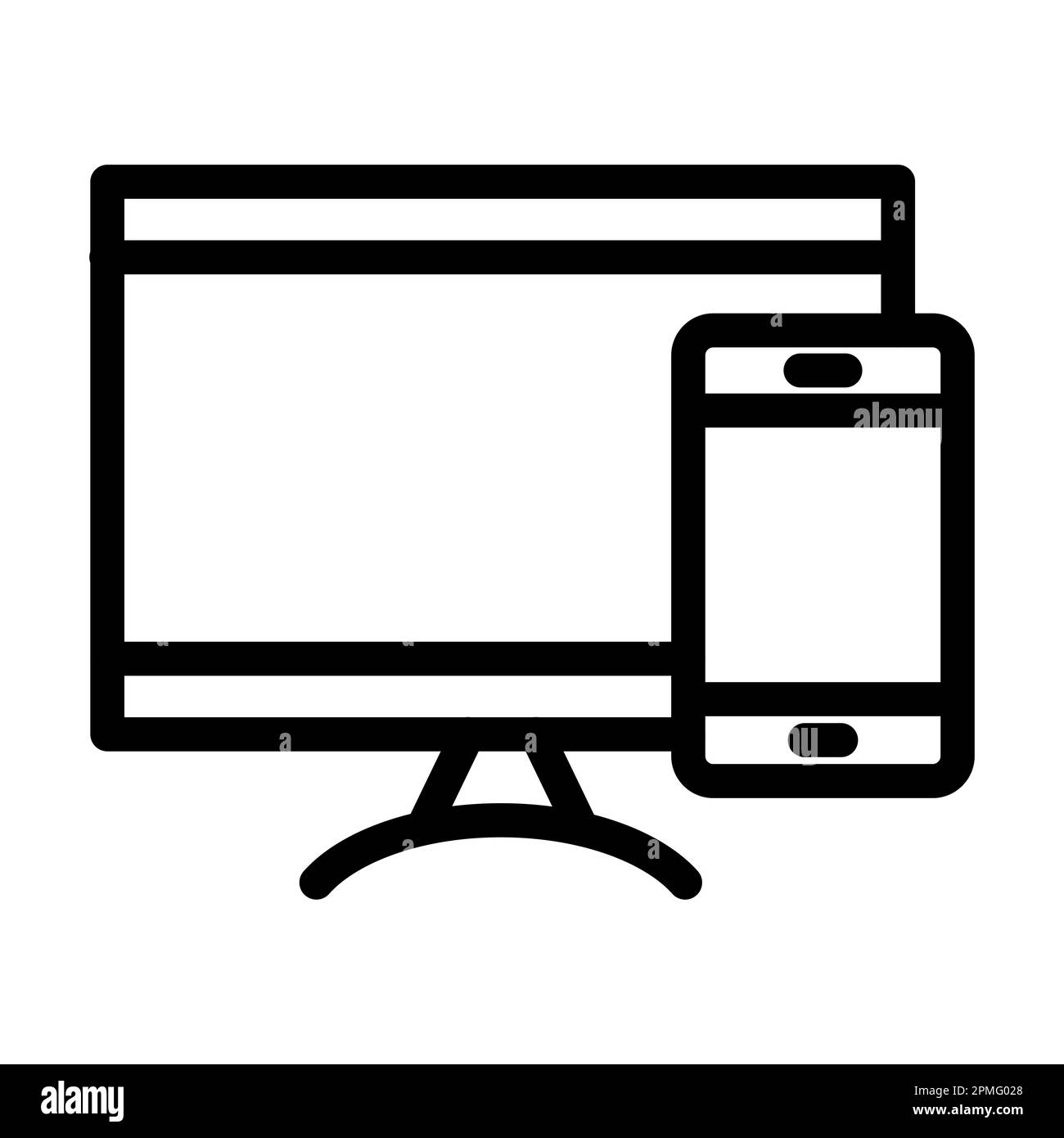 Devices Vector Thick Line Icon For Personal And Commercial Use Stock ...