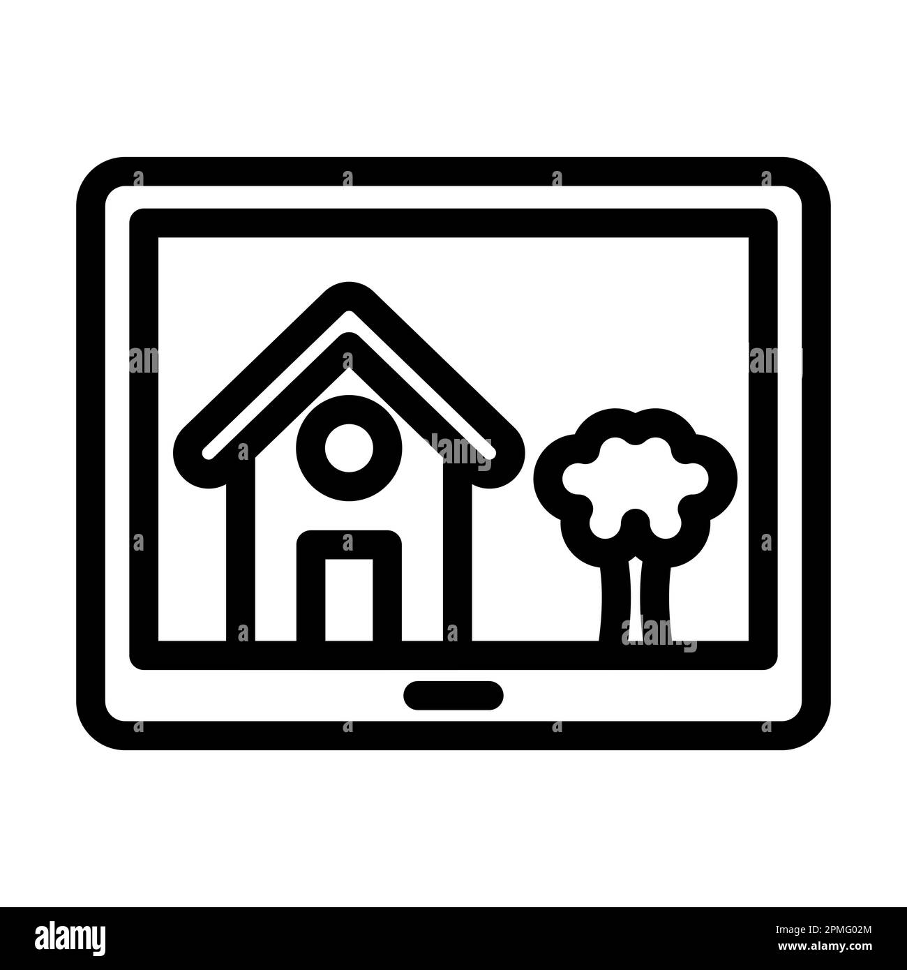 Tablet Vector Thick Line Icon For Personal And Commercial Use Stock ...