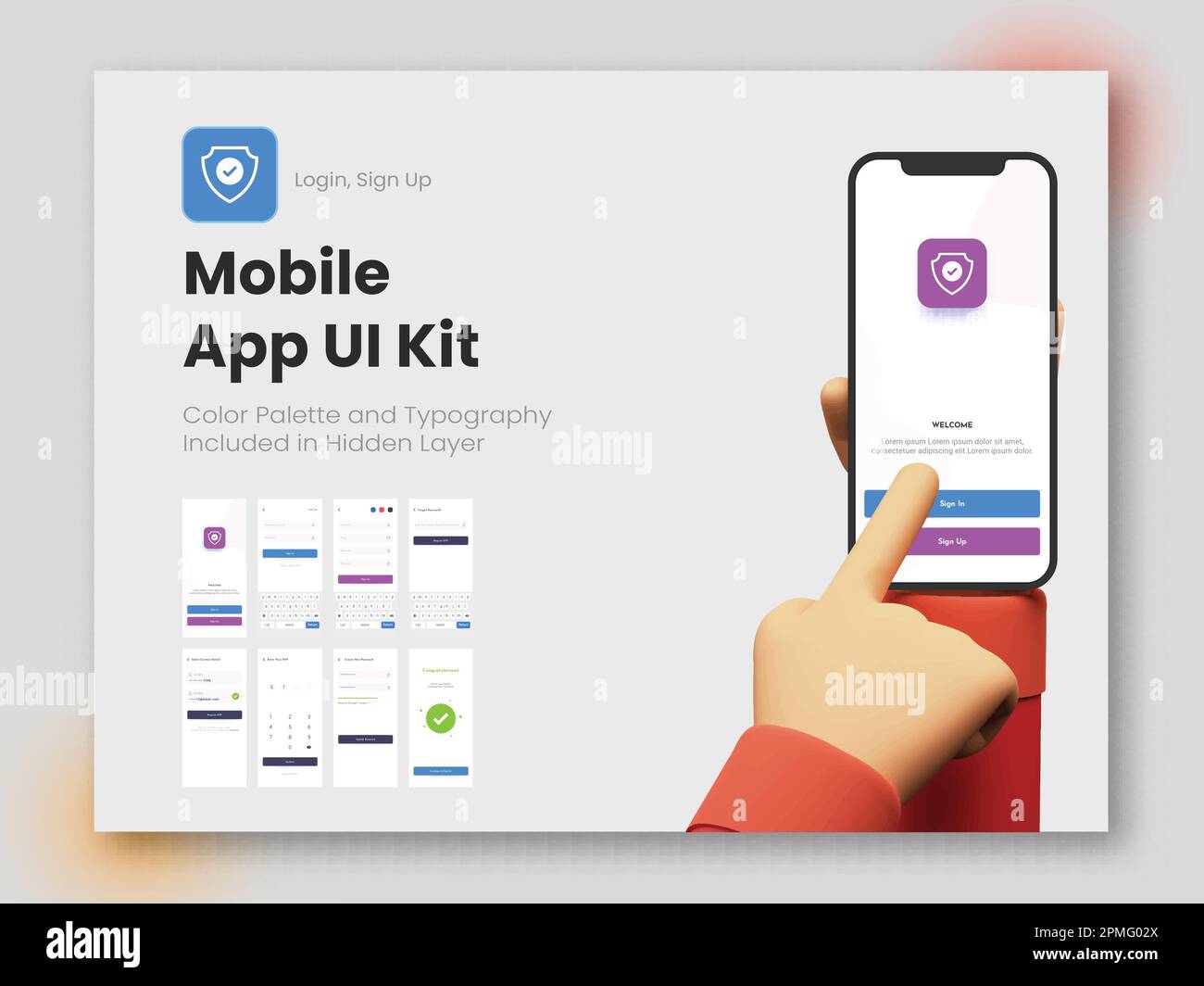 Wireframe UI, UX, GUI Layout With Different Login Screens Including Account Sign In, Sign Up And ...