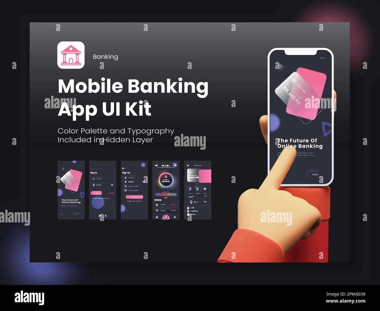Mobile Banking App Ui Kit For Responsive Website With Different Login