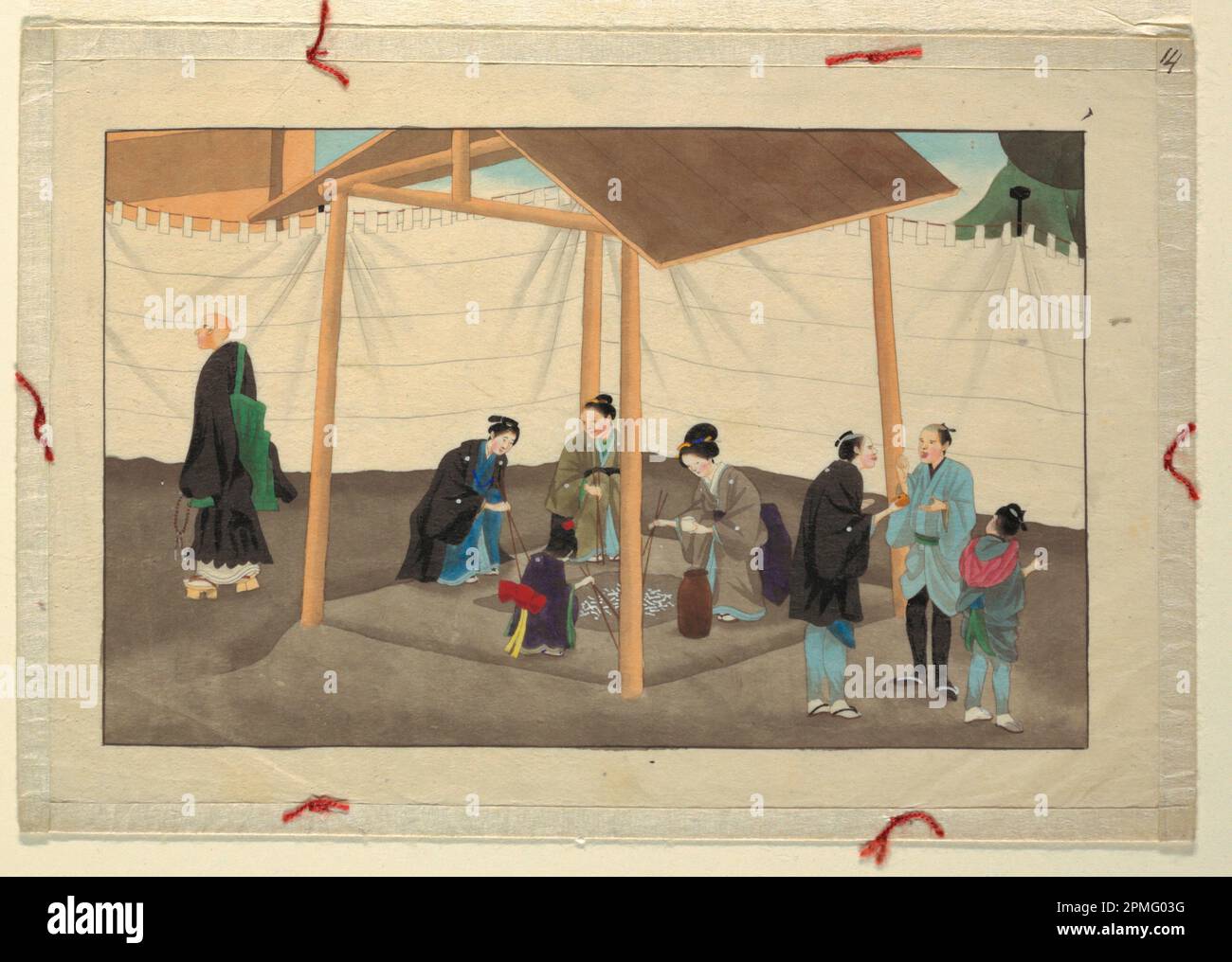 Drawing, One of Sixteen Scenes of the Death and Burial of a Man; japan ...