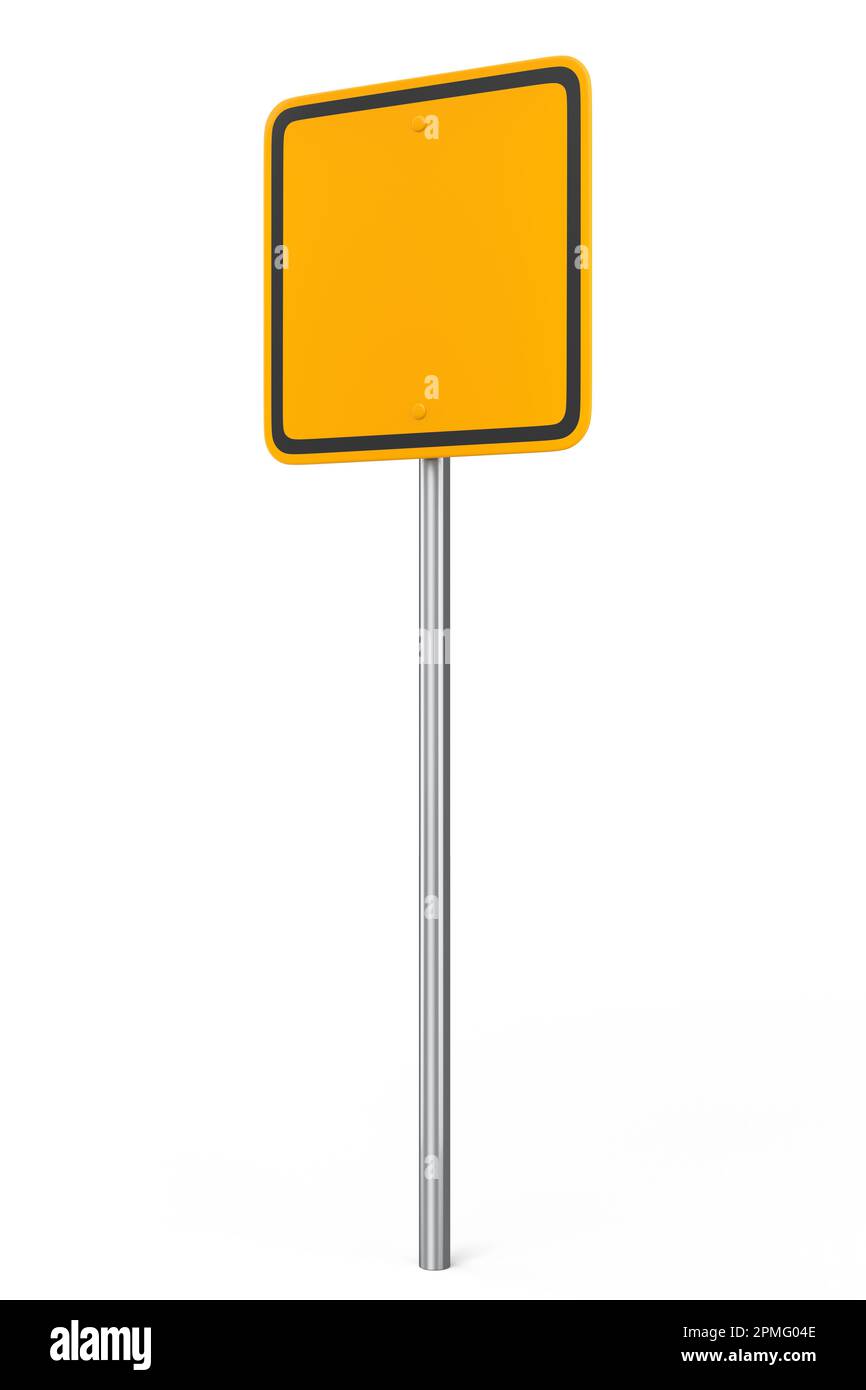 Road signs on pole isolated on white background. 3d render mockup of ...