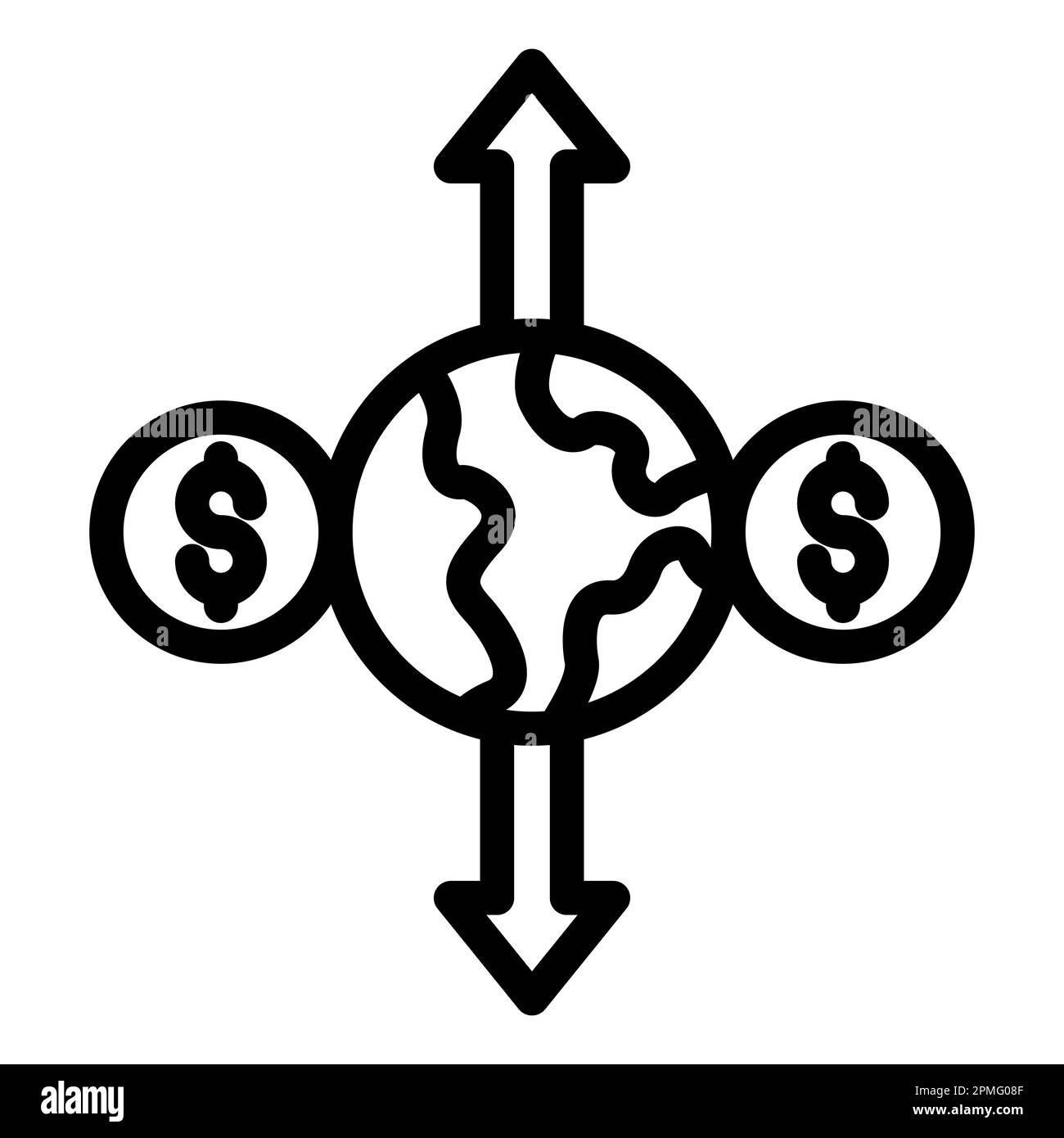 Expansion Vector Thick Line Icon For Personal And Commercial Use Stock