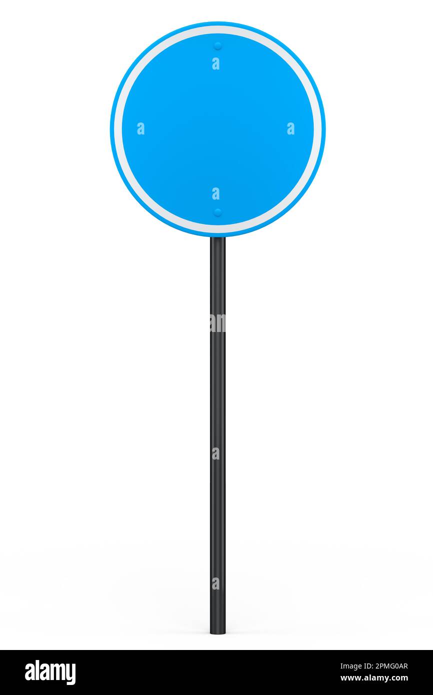 Road signs on pole isolated on white background. 3d render mockup of ...