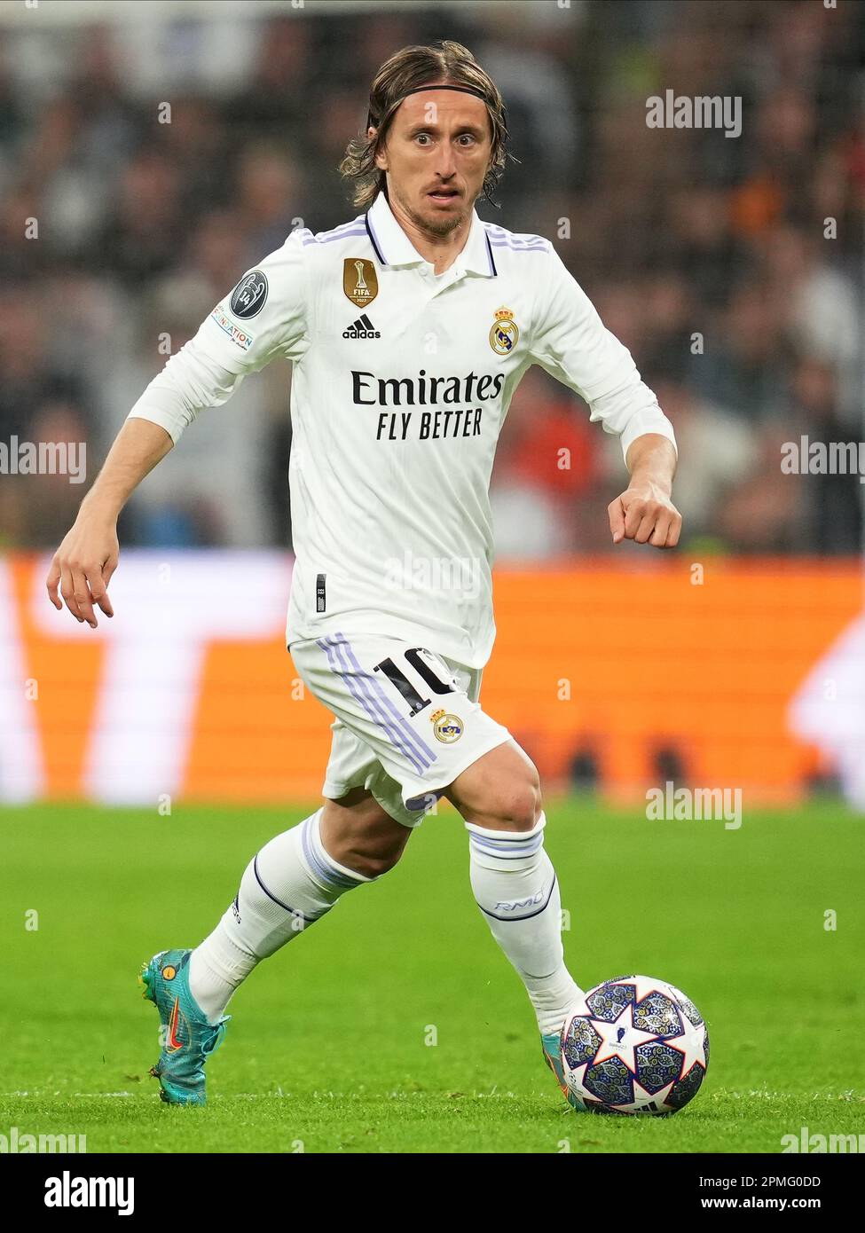 Madrid, Spain. 12/04/2023, Luka Modric of Real Madrid during the UEFA ...