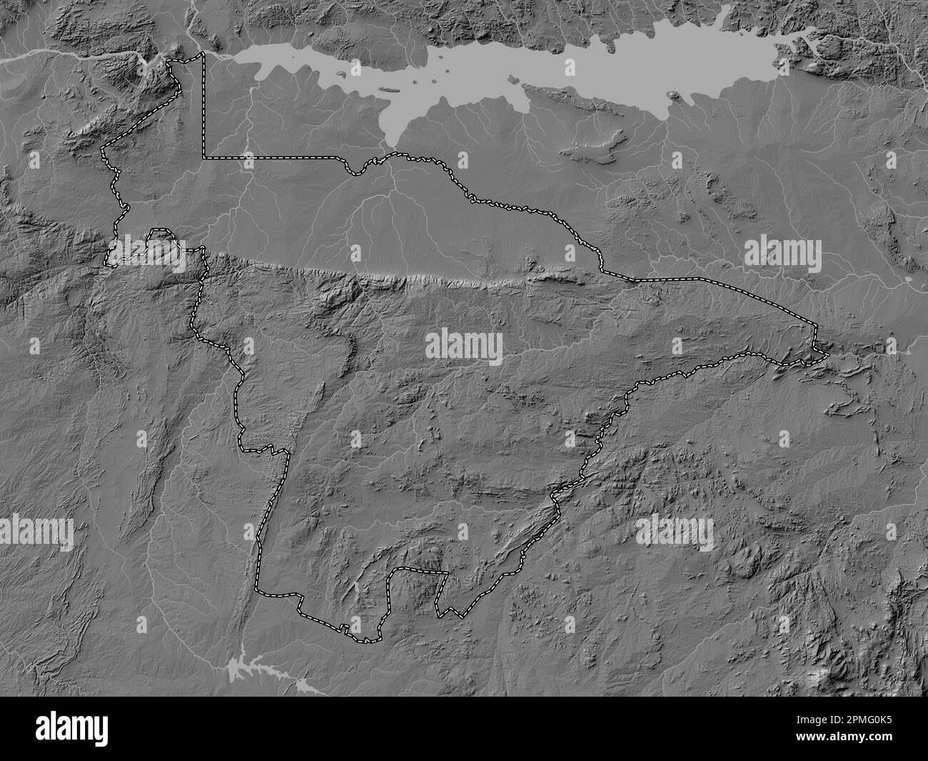 Mashonaland Central, province of Zimbabwe. Bilevel elevation map with ...