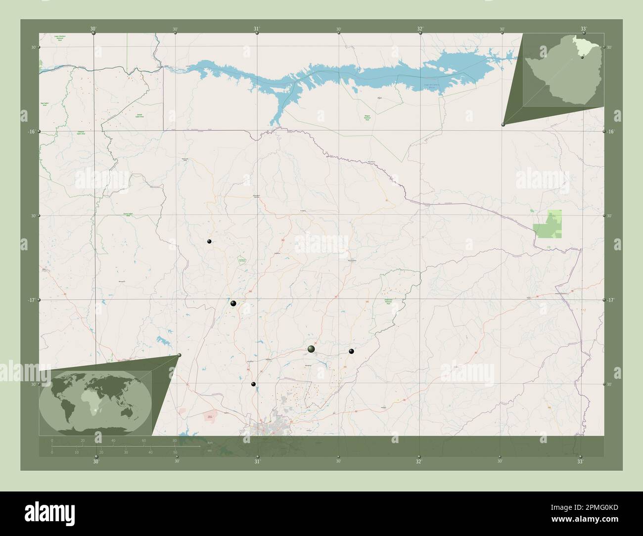 Mashonaland Central, province of Zimbabwe. Open Street Map. Locations ...