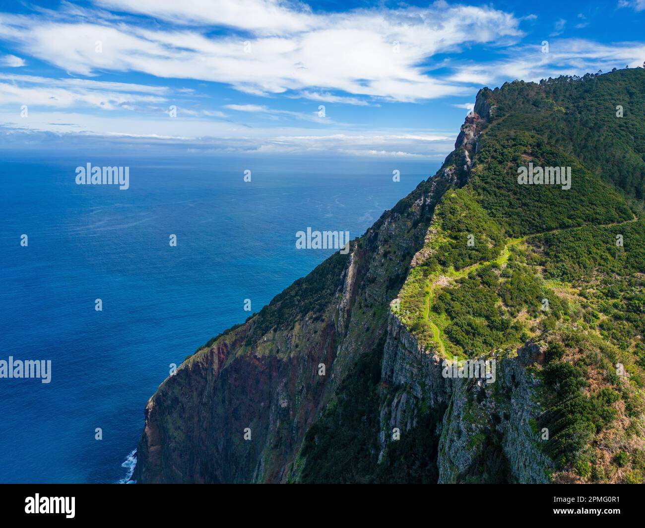 Madeira. Boca do Risco Aerial View. Steep Cliffs over the Atlantic ...