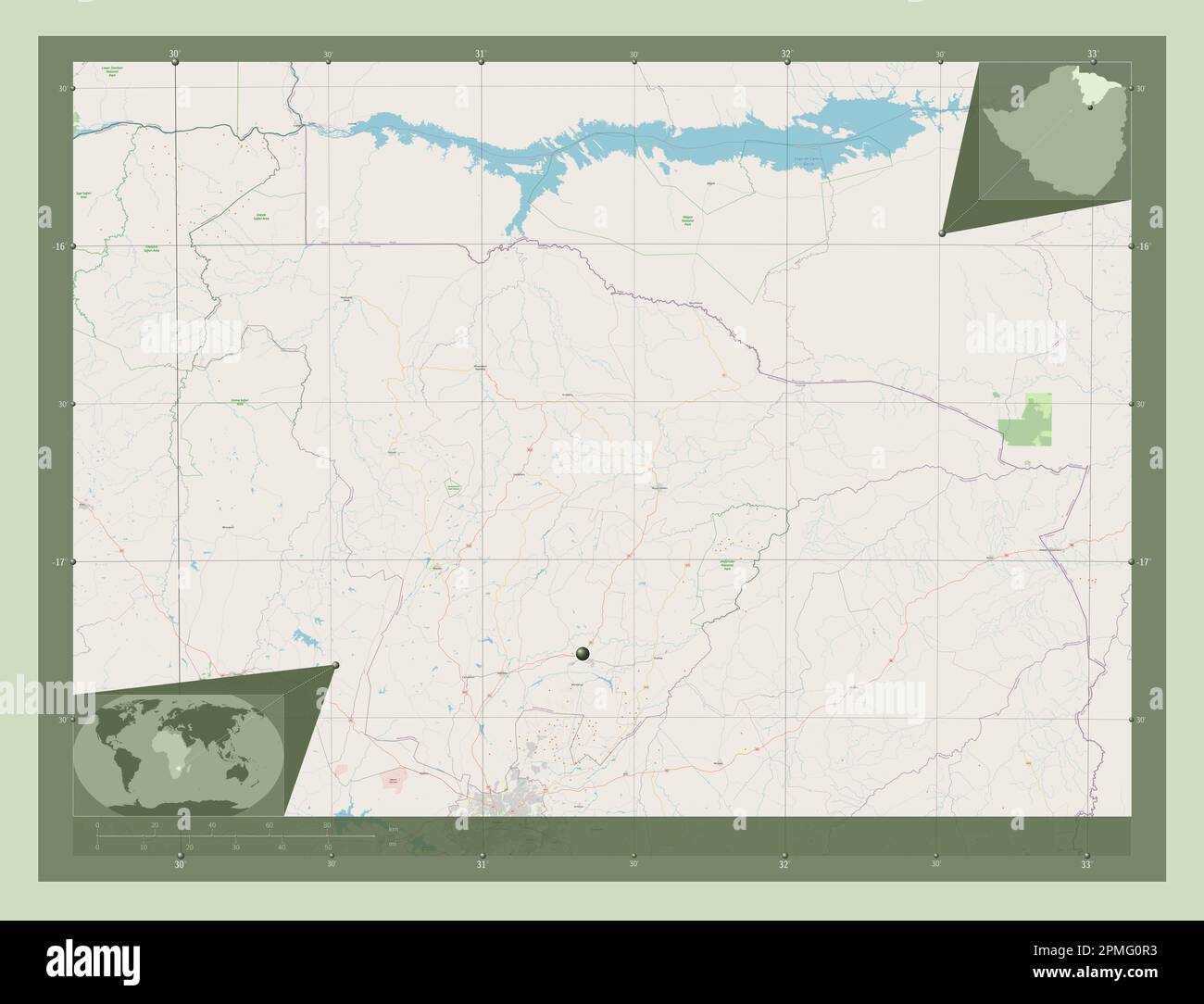 Mashonaland Central, province of Zimbabwe. Open Street Map. Corner ...