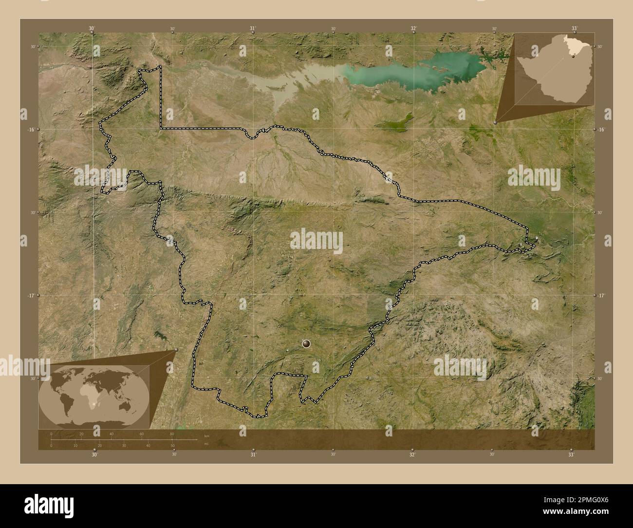 Mashonaland Central, province of Zimbabwe. Low resolution satellite map ...
