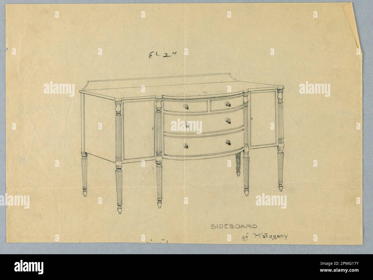 Drawing, Design for Sideboard of Mahogany; Designed by A.N. Davenport ...