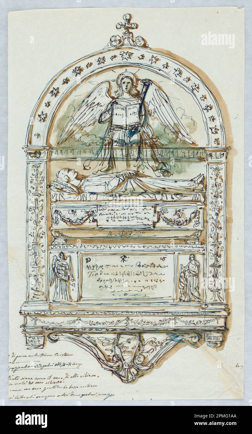 Drawing, Project for an Epitaph in High Relief; Designed by Vincenzo ...