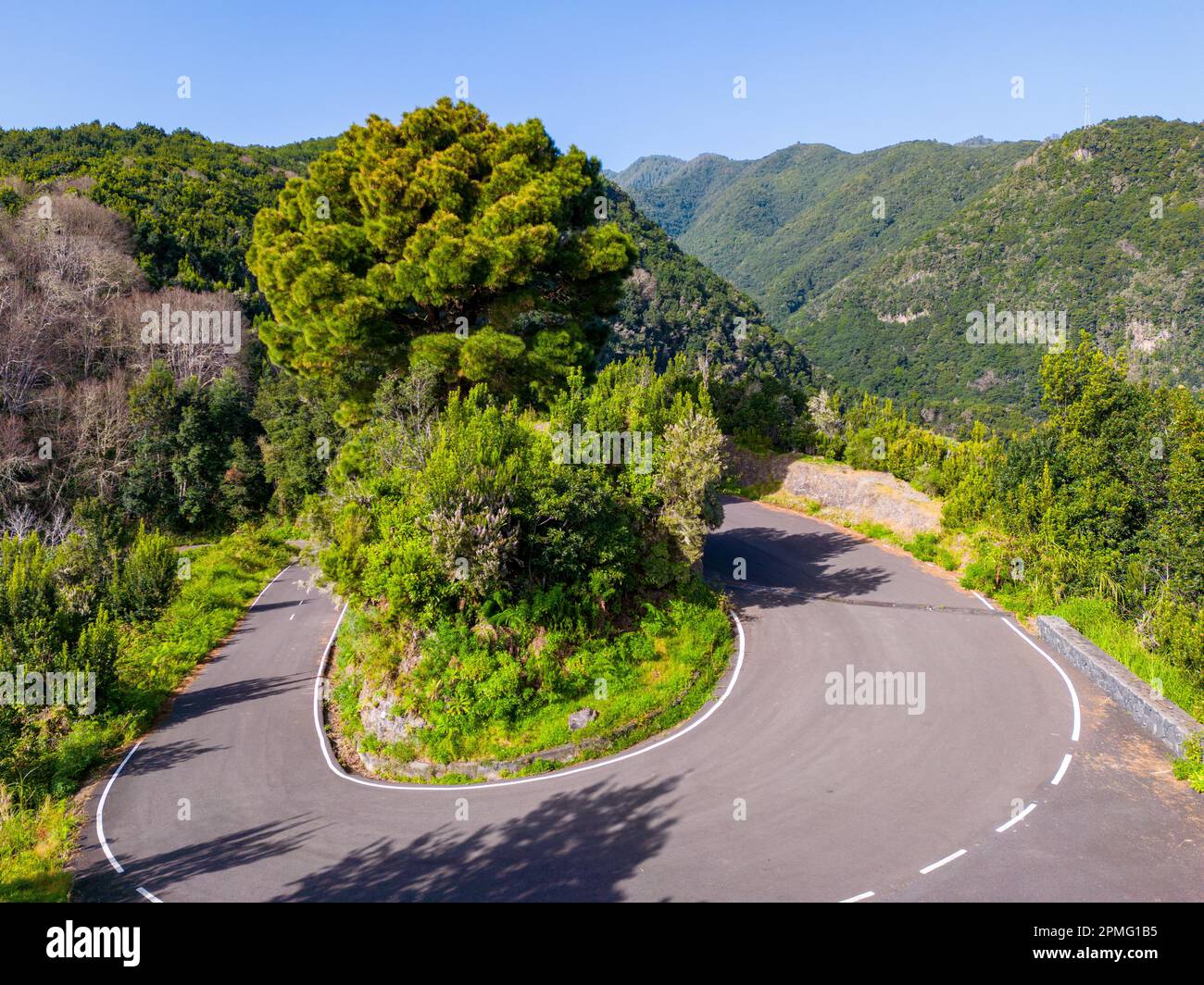 Aerial View near Viewpoint Somada Alta. Green Volcanic Hills. Los ...