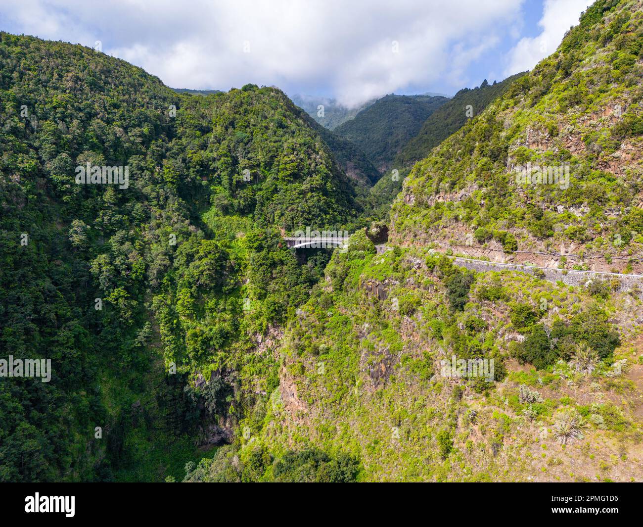 Volcanic green gorge and bridge, one of the main bridges in the ...