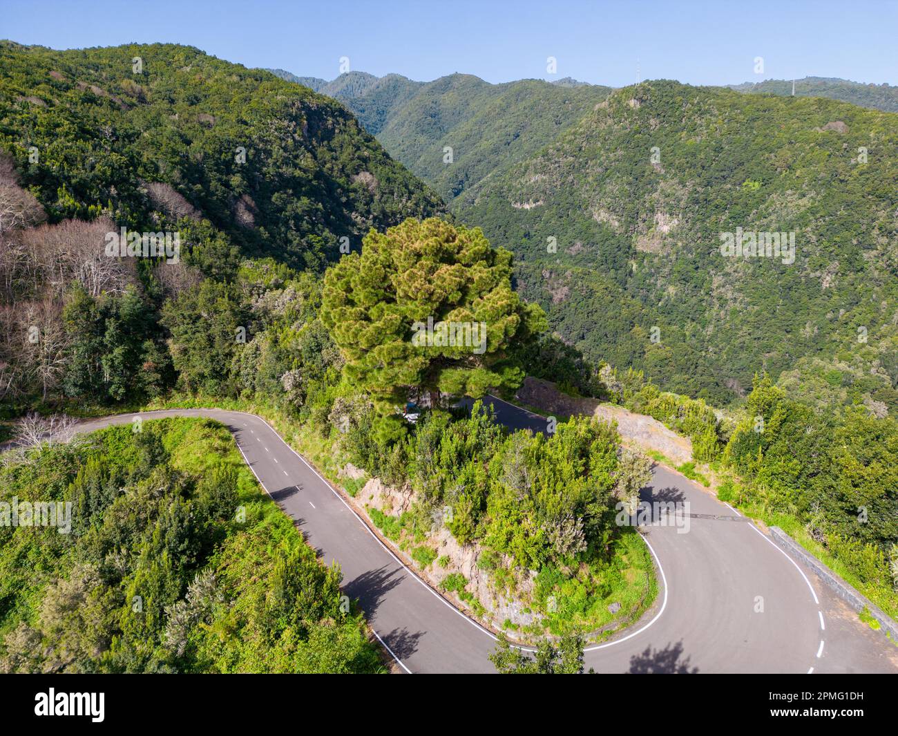 Aerial View near Viewpoint Somada Alta. Green Volcanic Hills. Los ...