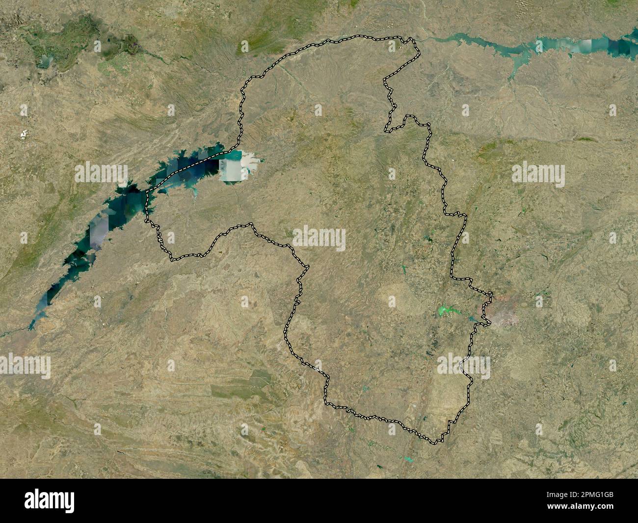 Mashonaland West, province of Zimbabwe. High resolution satellite map ...
