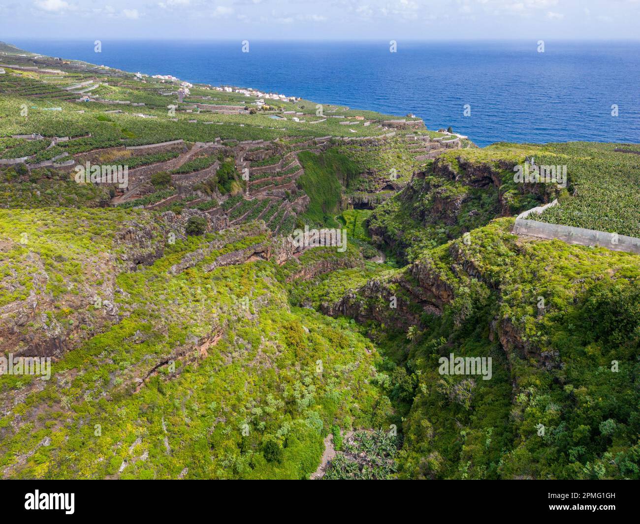 Volcanic green gorge and bridge, one of the main bridges in the ...