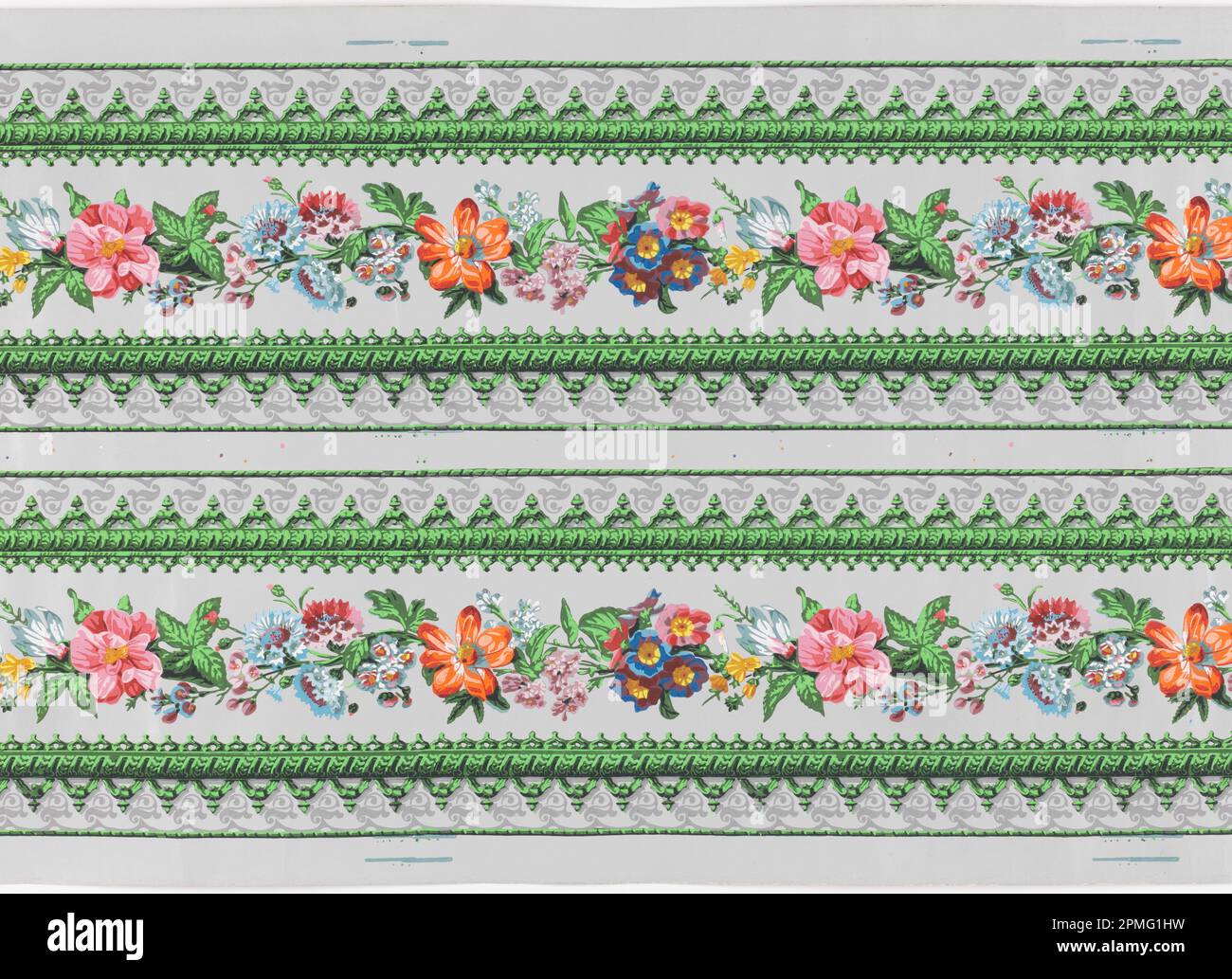 Border; block-printed on continuous paper; Overall: 431.8 x 56.6 cm (14 ...