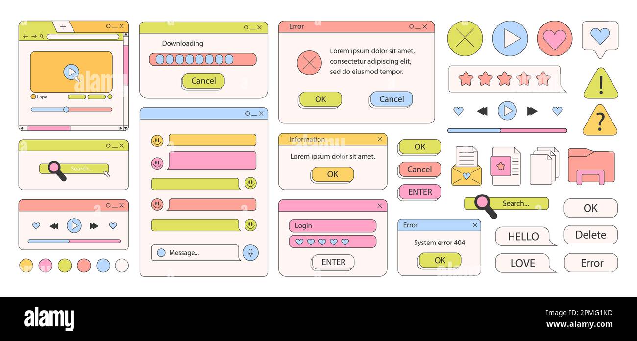 90s interface digital, retro window computer Stock Vector Image & Art - Alamy