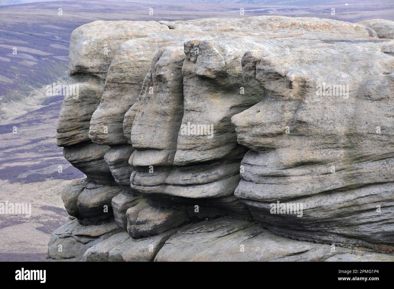 Rock formation looking like the faces on Mount Rushmore, on the North ...