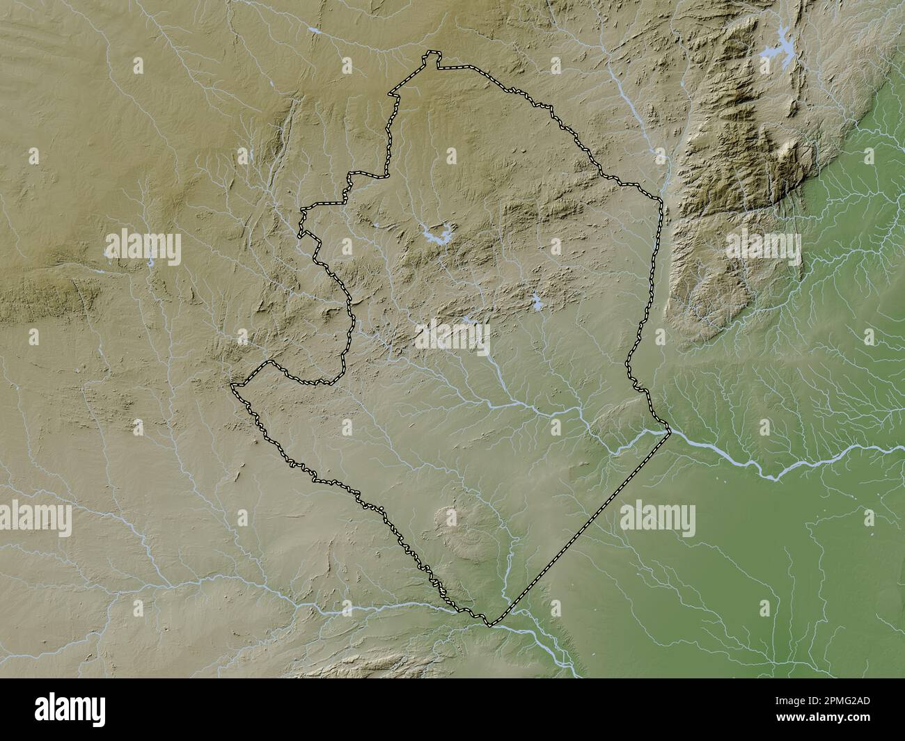 Masvingo, province of Zimbabwe. Elevation map colored in wiki style ...
