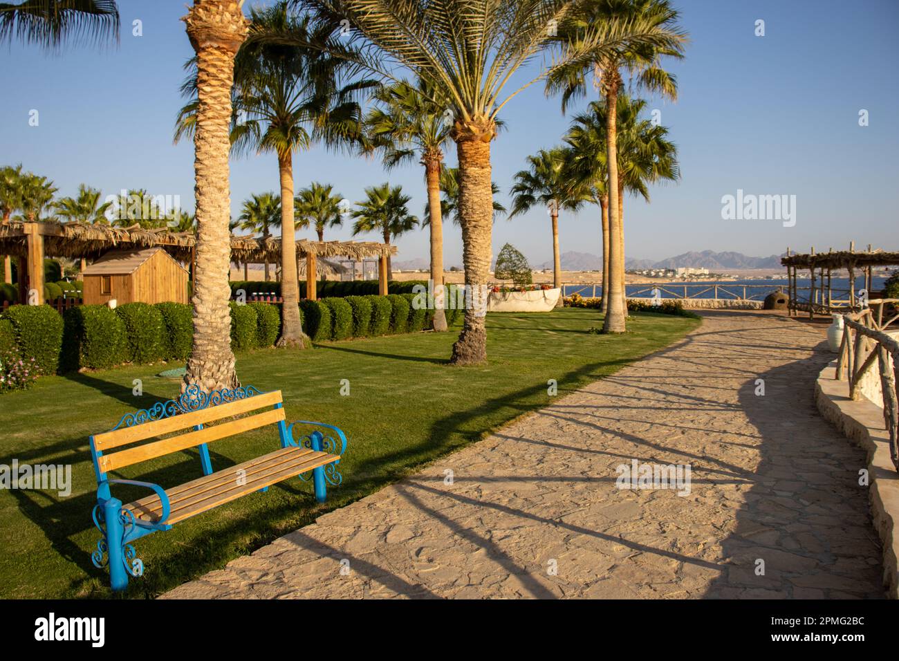 SHARM EL SHEIKH, EGYPT - JANUARY 27, 2023 Labranda Sharm Club path and ...