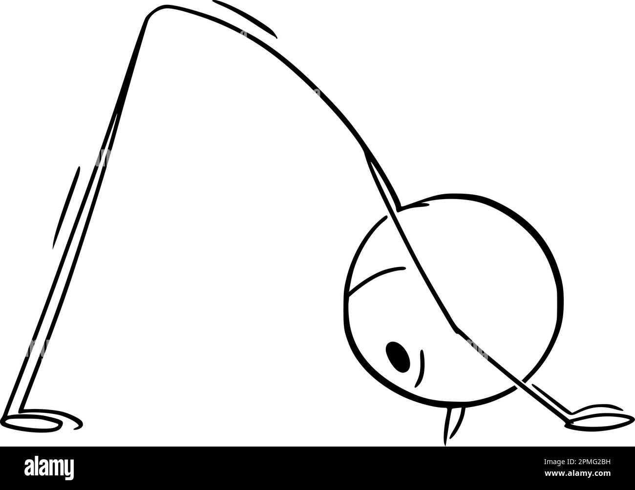 Pose of body stretching , vector cartoon stick figure or character ...