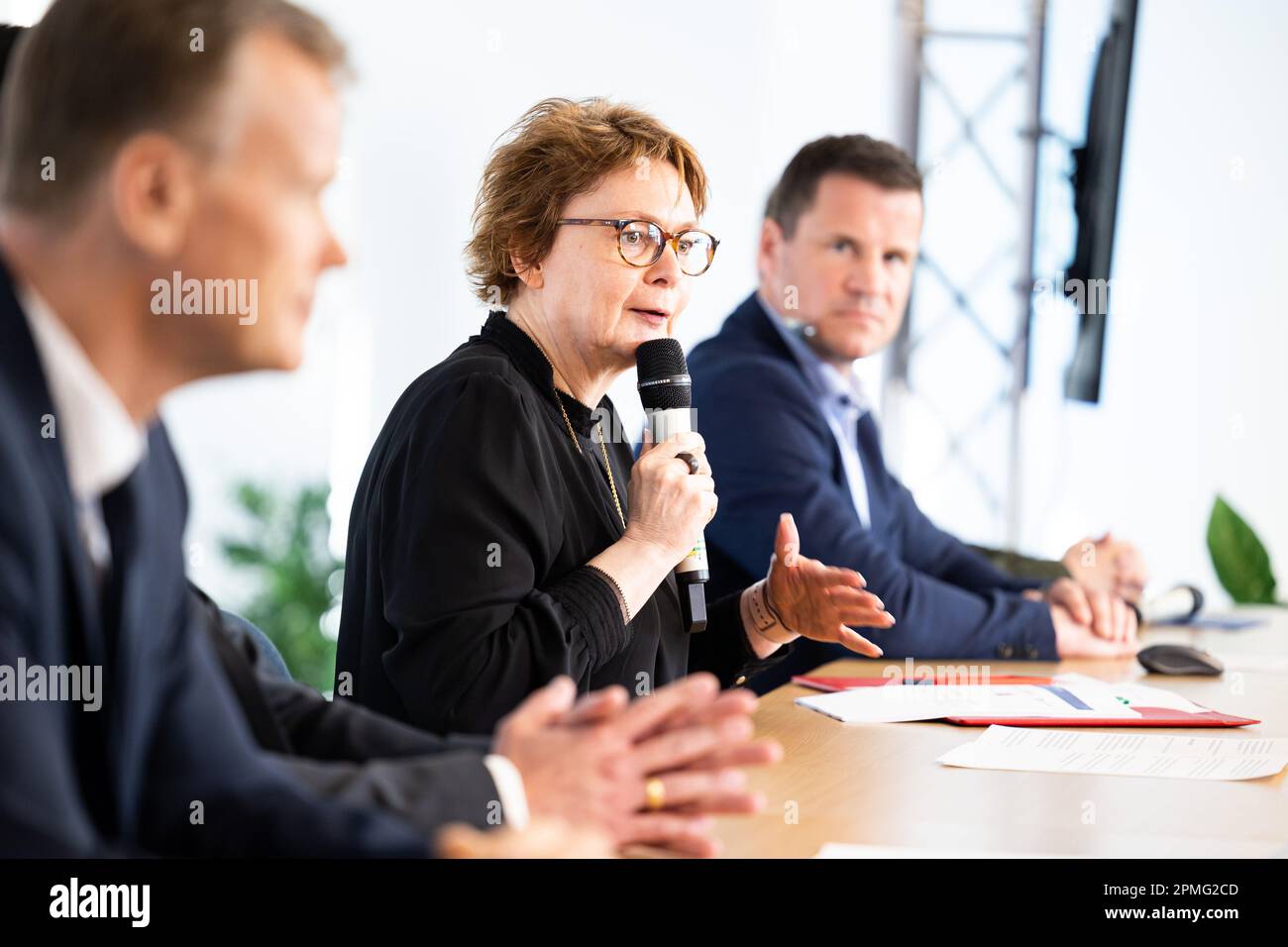 13 April 2023, Lower Saxony, Brunswick: Daniela Behrens (SPD, M ...