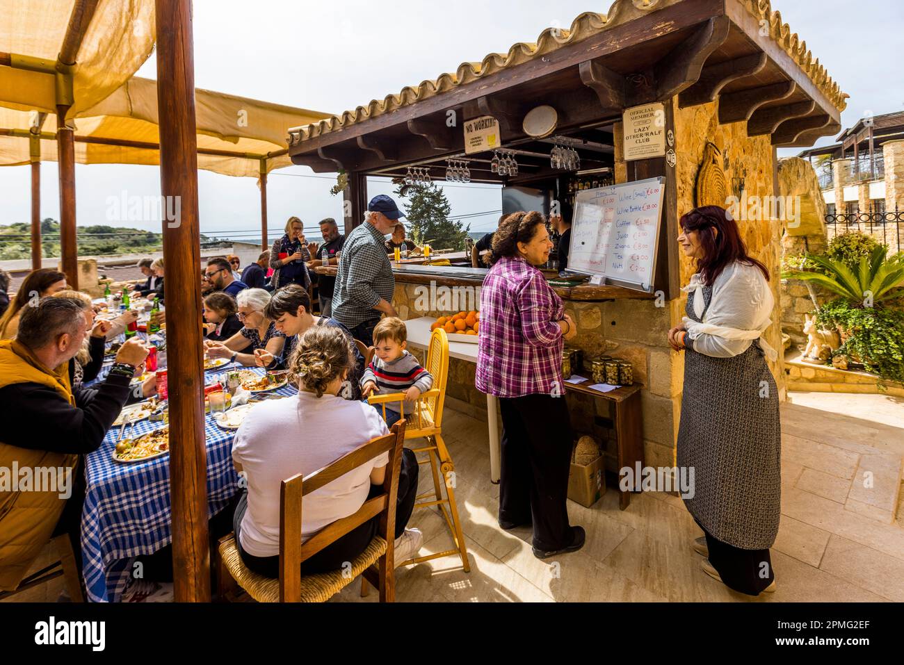 On the terrace of Hotel and Restaurant Hanna Koumi in Kormakitis ...