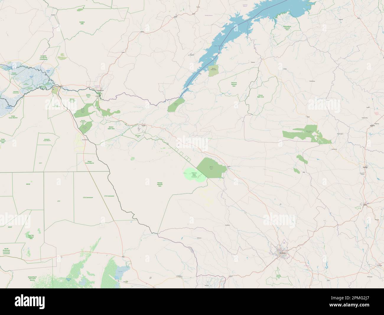 Matabeleland North, province of Zimbabwe. Open Street Map Stock Photo ...