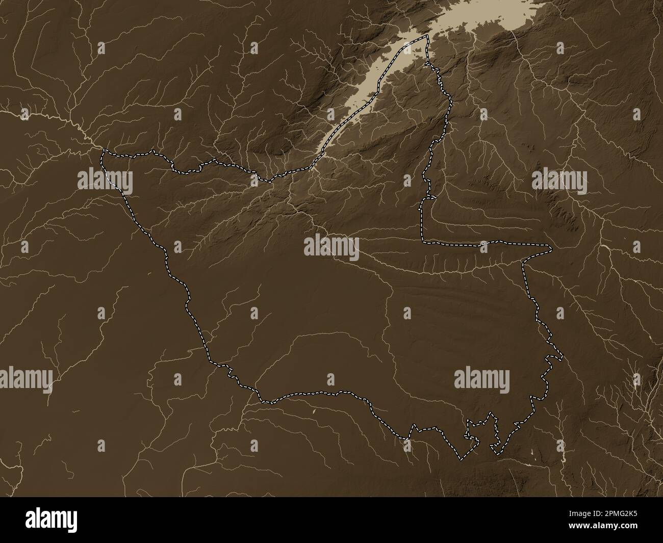 Matabeleland North, province of Zimbabwe. Elevation map colored in ...