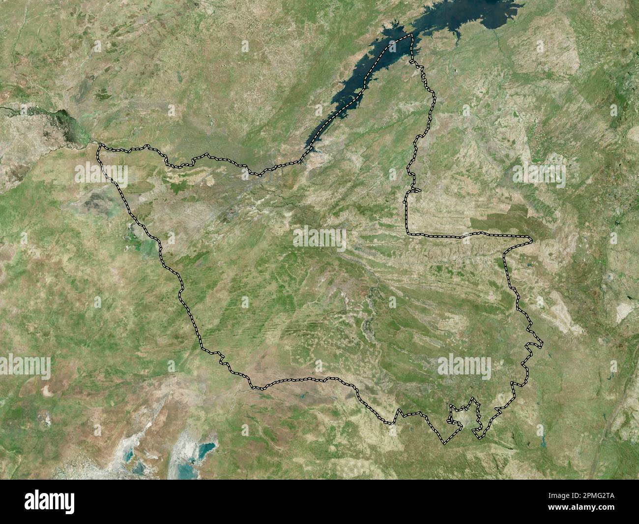 Matabeleland North, province of Zimbabwe. High resolution satellite map ...