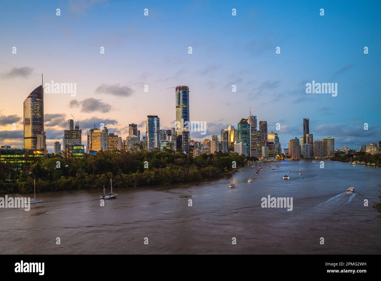 skyline of Brisbane, the capital of Queensland in Australia Stock Photo ...