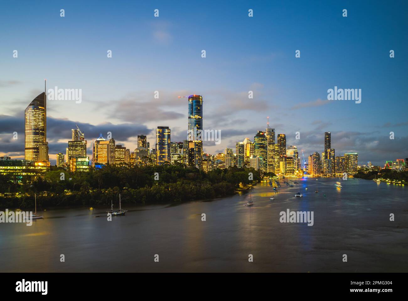 skyline of Brisbane, the capital of Queensland in Australia Stock Photo ...