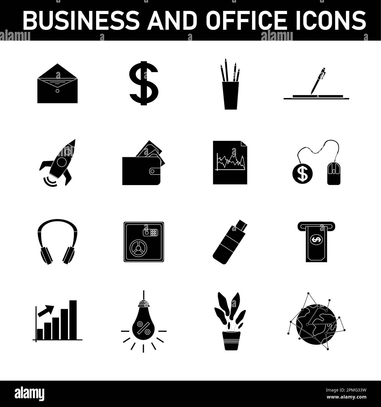 Collection of simple icons on the topic: business and office. Isolated ...