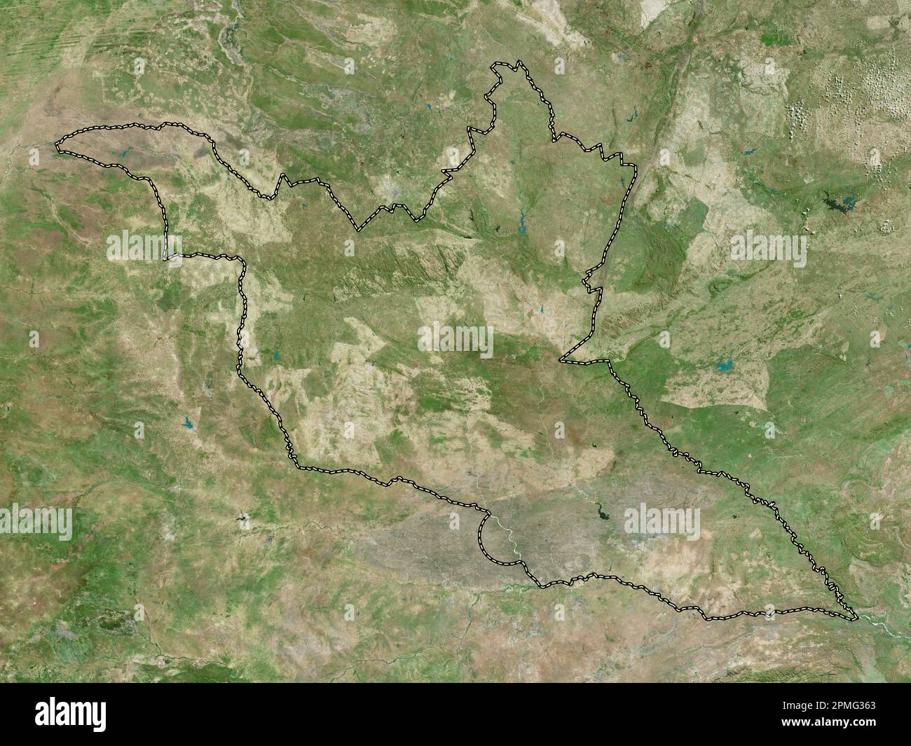 Matabeleland South, province of Zimbabwe. High resolution satellite map ...