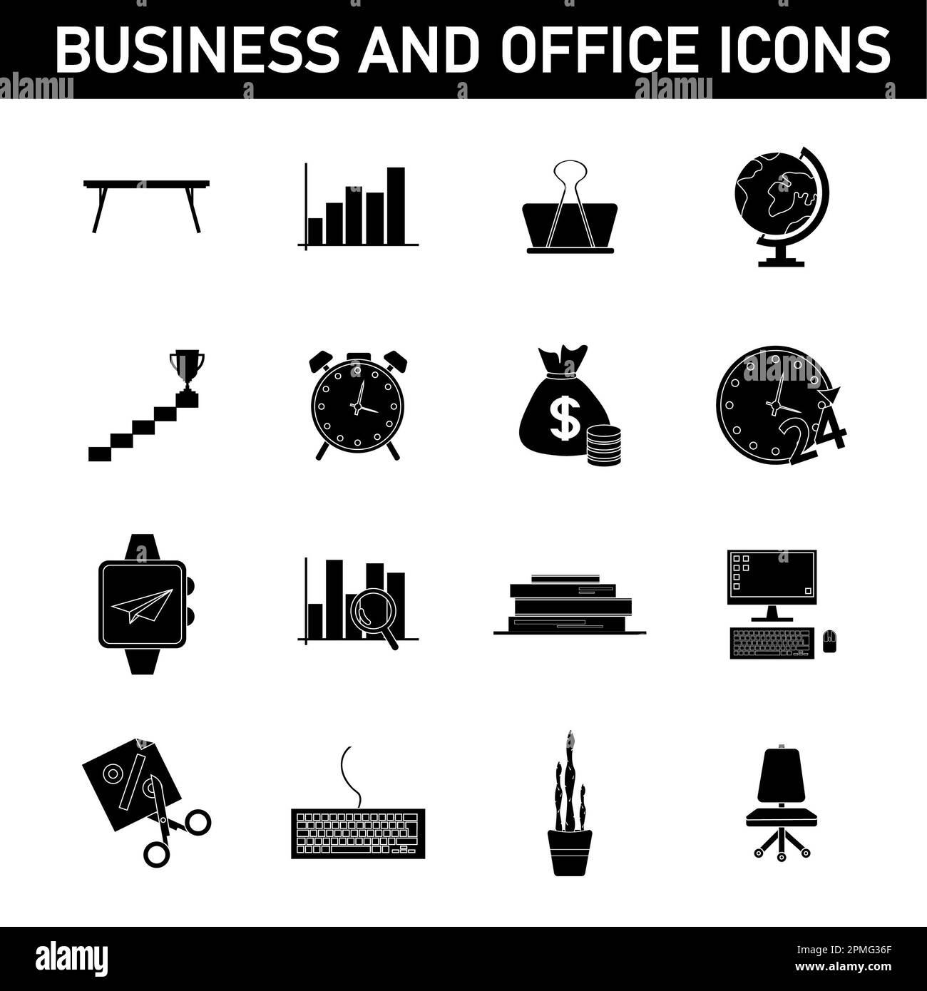 Collection of simple icons on the topic: business and office. Isolated ...