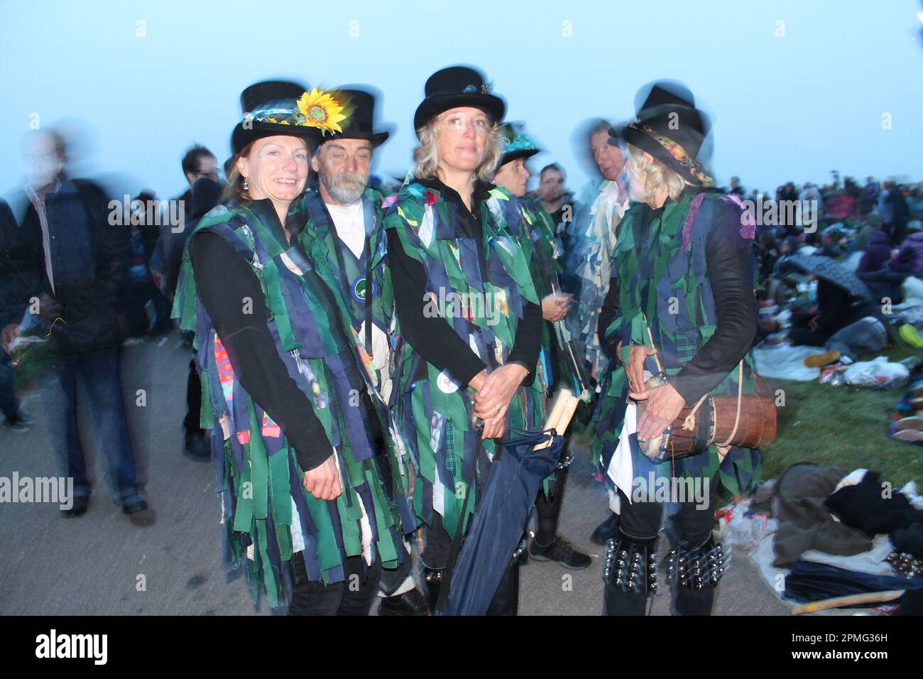 Morris Dancers At Summer Solstice Stonehenge England Stock Photo - Alamy