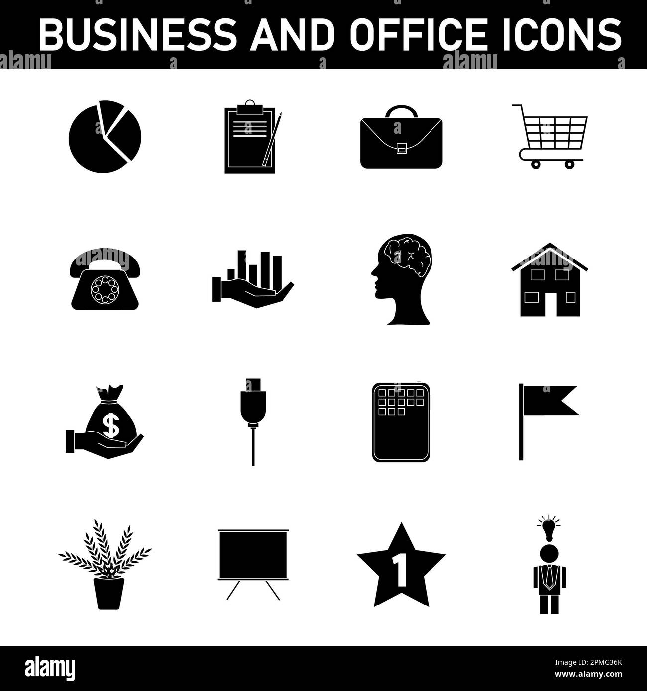 Collection of simple icons on the topic: business and office. Isolated ...
